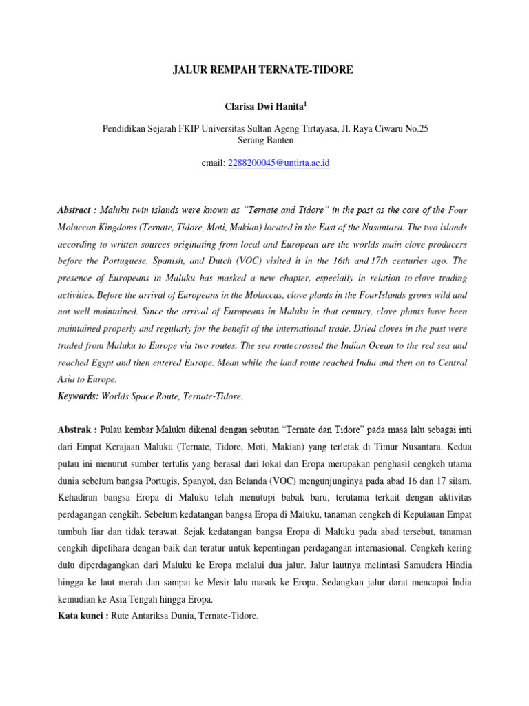 Clarisa Dwi Hanita - 2288200045 - UAS Sej. Maritim | PDF