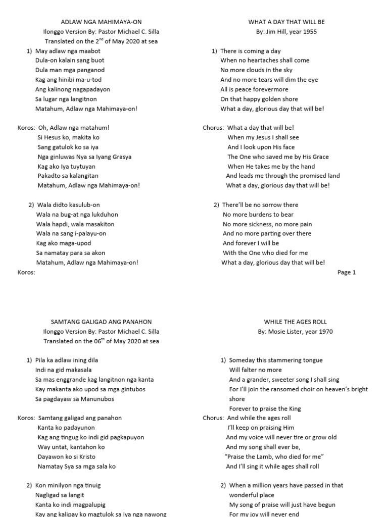 Ilonggo Hymns and Worship Lyrics | PDF | Religious Belief And Doctrine