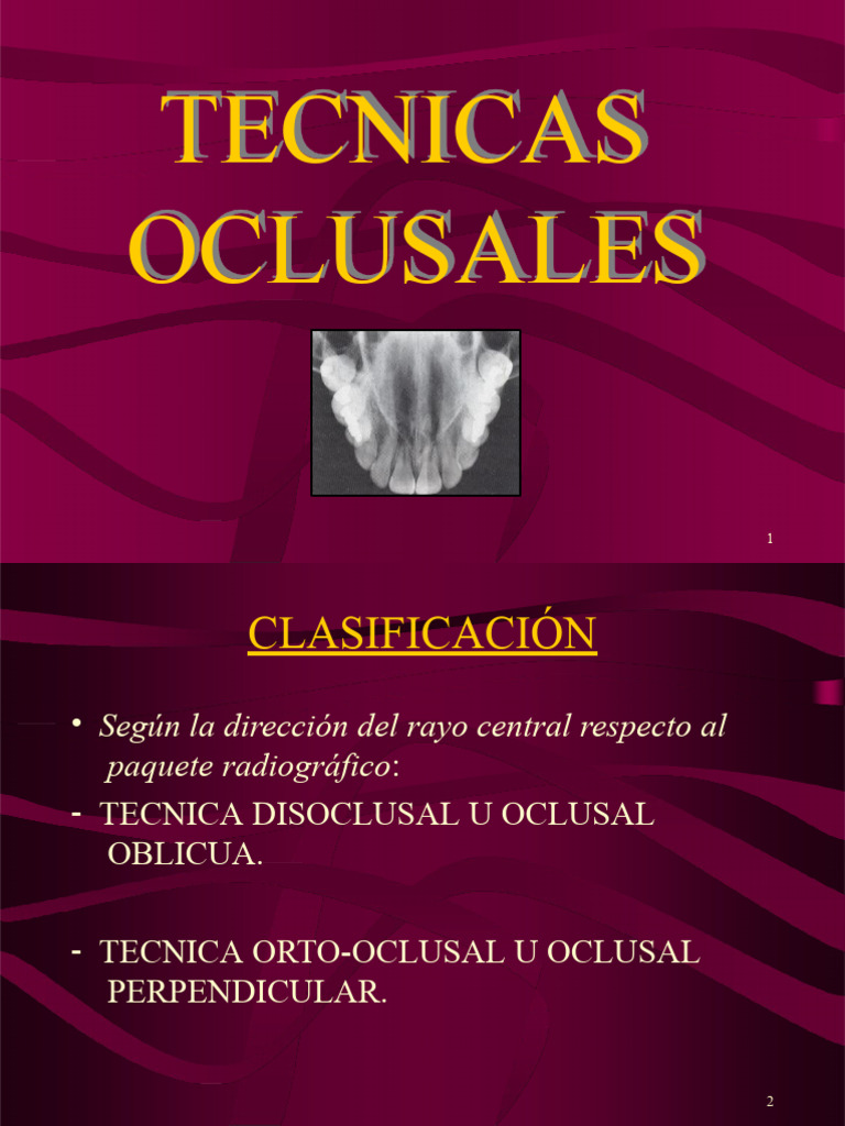 Técnicas Radiográficas Oclusales | PDF | Ramas de Odontología