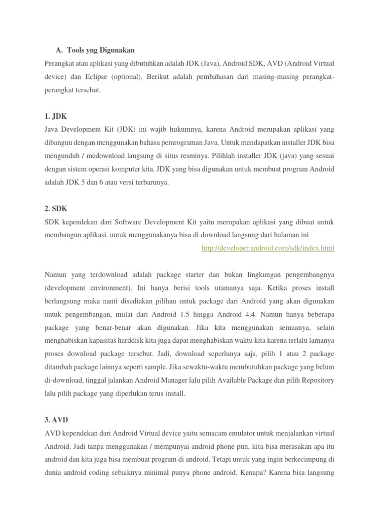 Panduan Pengembangan Aplikasi Android | PDF