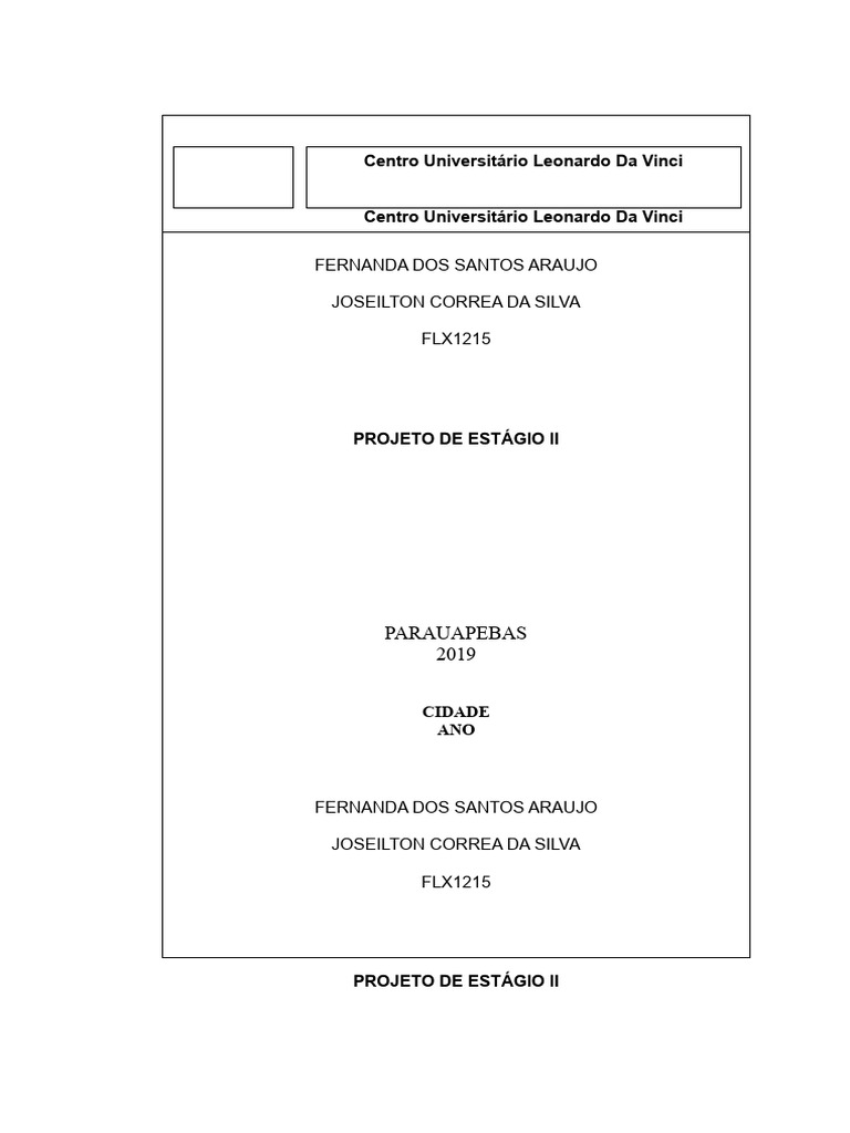 Projeto - de - Estagio II Uniasselvi | PDF | Aprendizado | Pedagogia