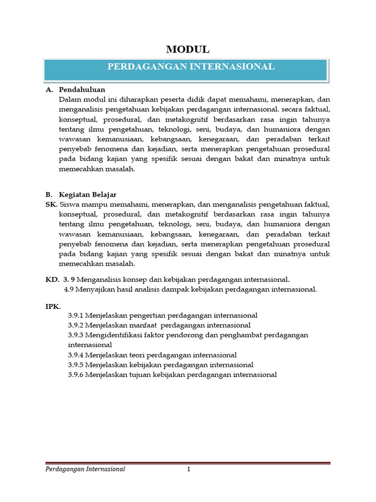 Analisis Kebijakan Perdagangan Internasional | PDF