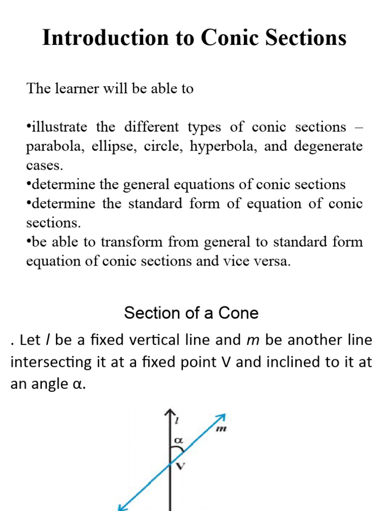 Lesson1 Introduction To Conic Sections | PDF | Ellipse | Euclidean Geometry