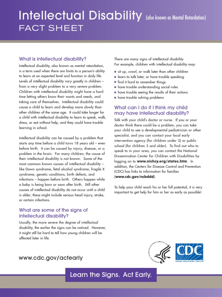 Learn Signs of Intellectual Disability | PDF | Childbirth | Clinical ...