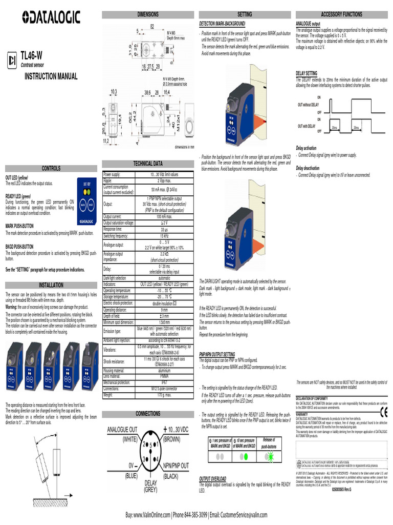 Datalogic Tl46 W Manual | PDF | Light Emitting Diode | Bipolar Junction Transistor