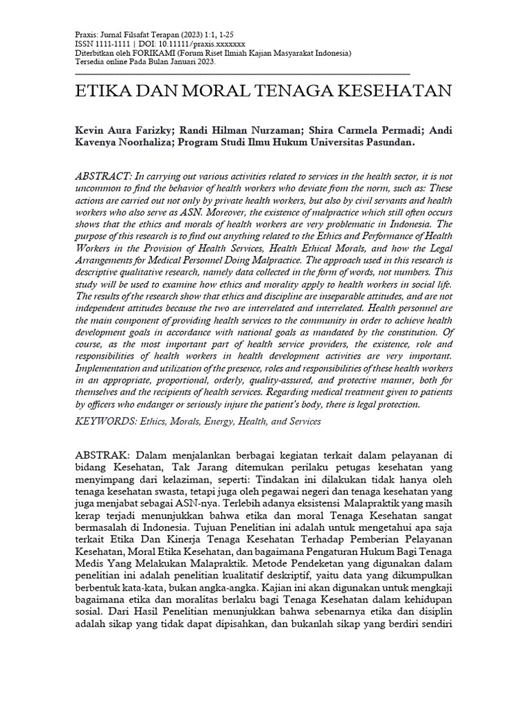 Praxis Vol1No12022 Kevin 1 | PDF