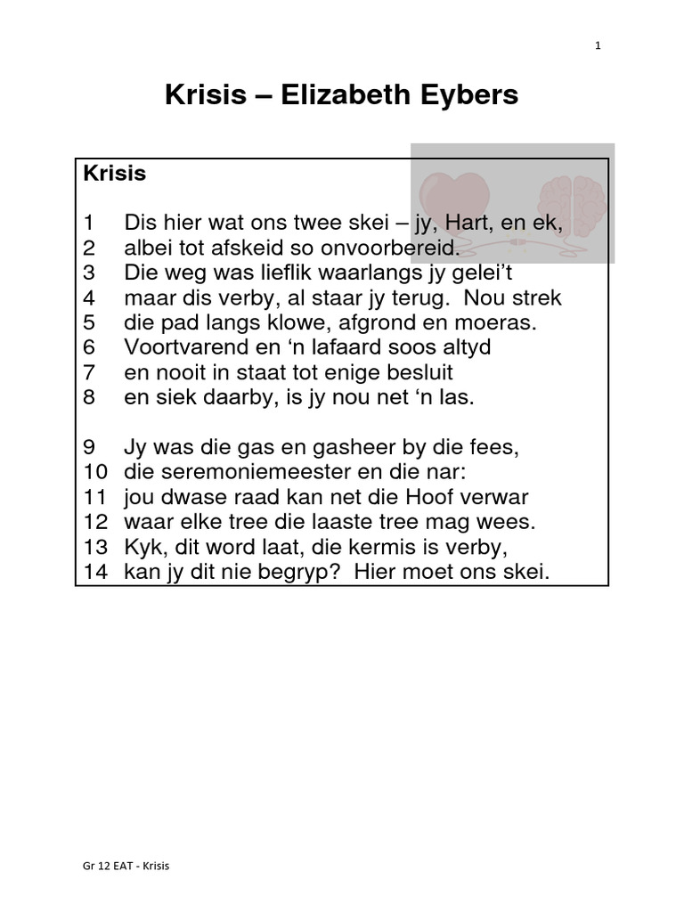 Krisis Gedig Notas Document | PDF