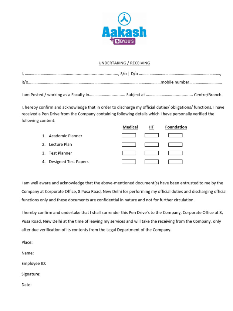 IPR Undertaking Form (Faculty) | PDF | Career & Growth | Business