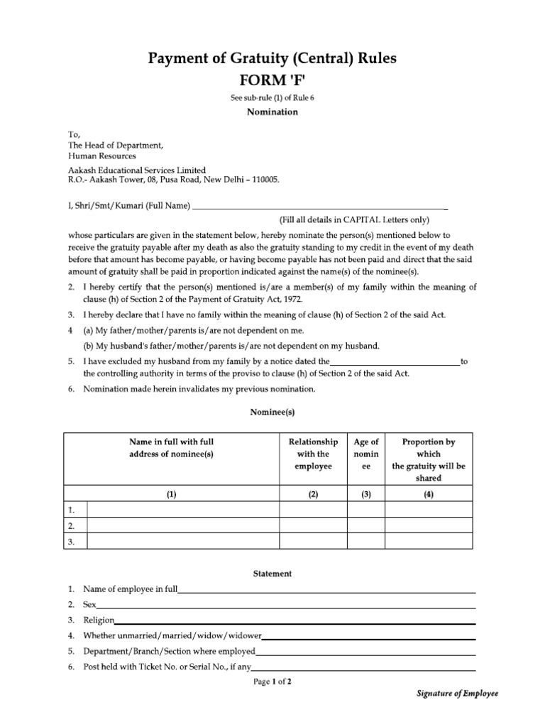 Payment of Gratuity | PDF