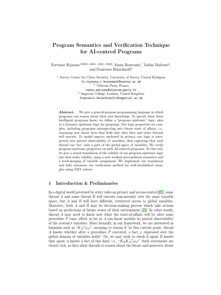 Program Semantics and Verification Technique - AAM | PDF | First Order Logic | Logic