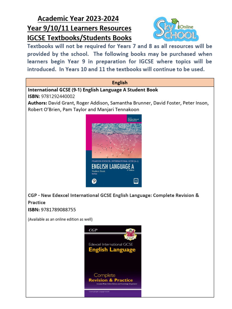 Secondary IGCSE Resources | PDF