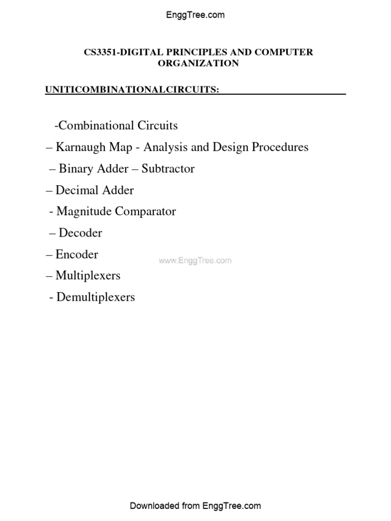 Cs3351 Digital Principles And Computer Organization Lecture Notes 2 Pdf Arithmetic