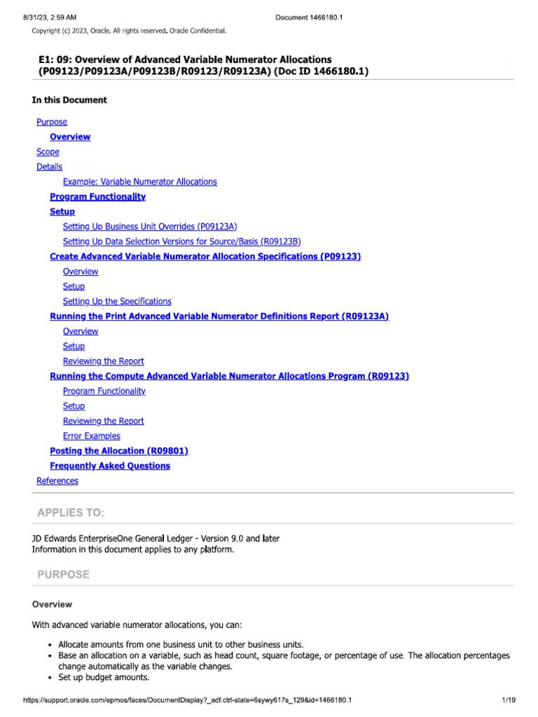 Advanced Variable Numerator Allocation | PDF