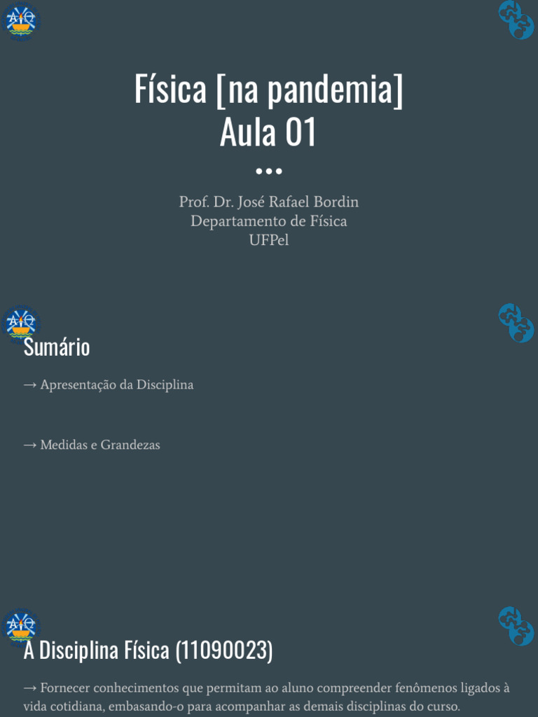 Fisica Na Pandemia Aula 01 | PDF | Física | Termodinâmica