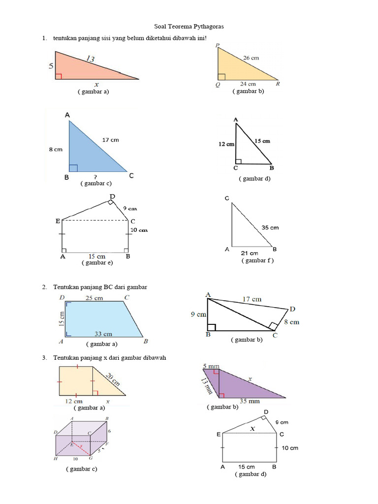 Soal Teorema Pythagoras | PDF