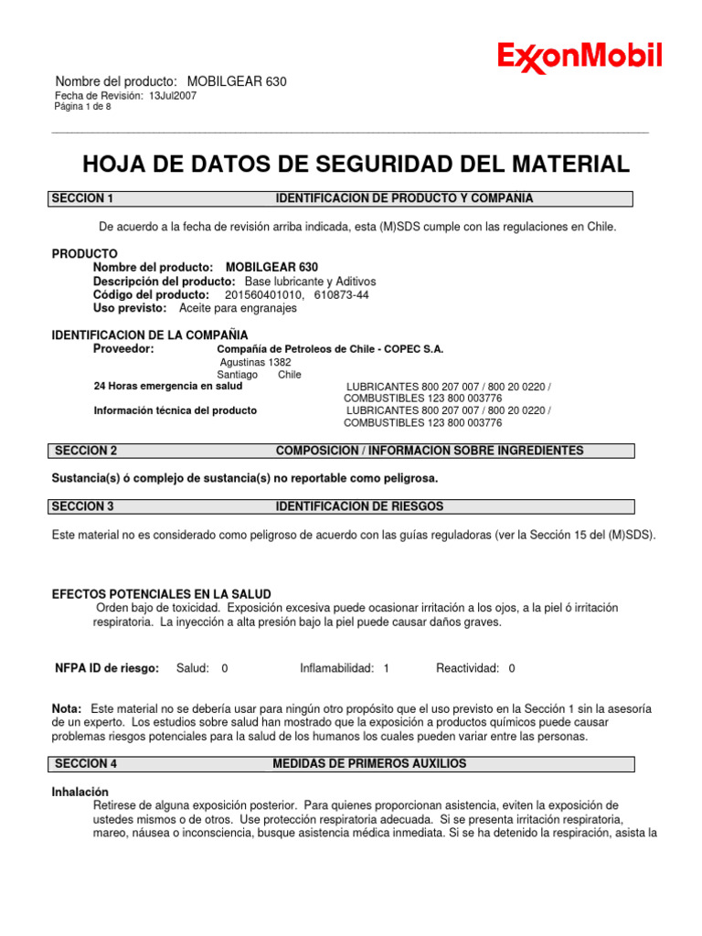 Hds Mobilgear 630 | PDF | Ventilación (Arquitectura) | Agua