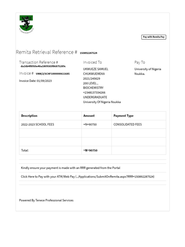 School Fee's Invoice | PDF