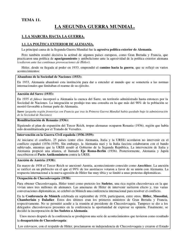Causas de la Segunda Guerra Mundial | PDF | Alemania nazi | Aliados de ...