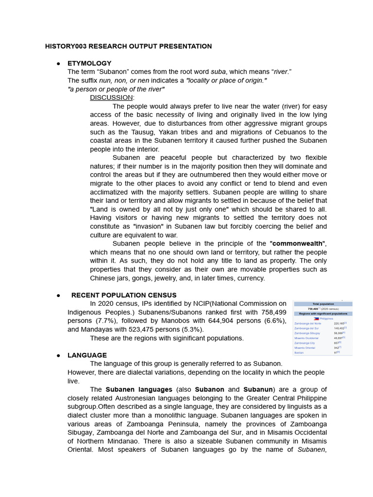 Subanon People: History and Culture | PDF | Mindanao | Philippines