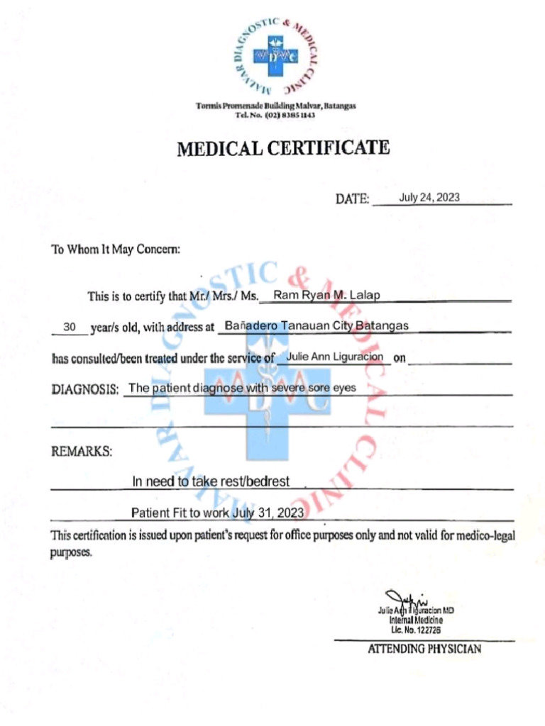 Med Cert | PDF