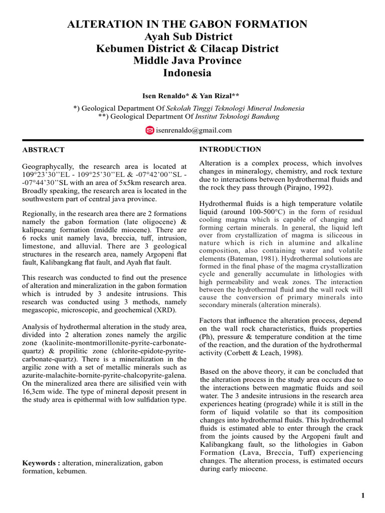Gabon Formation Alteration Study in Java | PDF | Minerals | Natural ...
