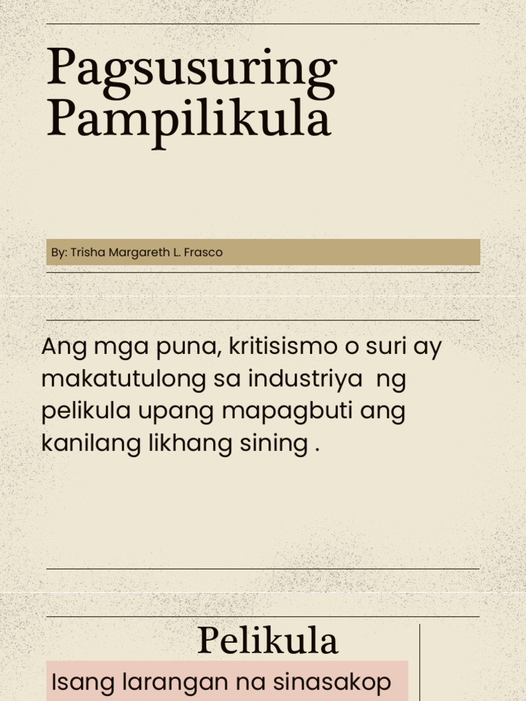 Pagsusuring Pampelikula | PDF