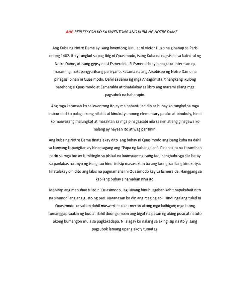 Reflection Paper Grade 10 | PDF