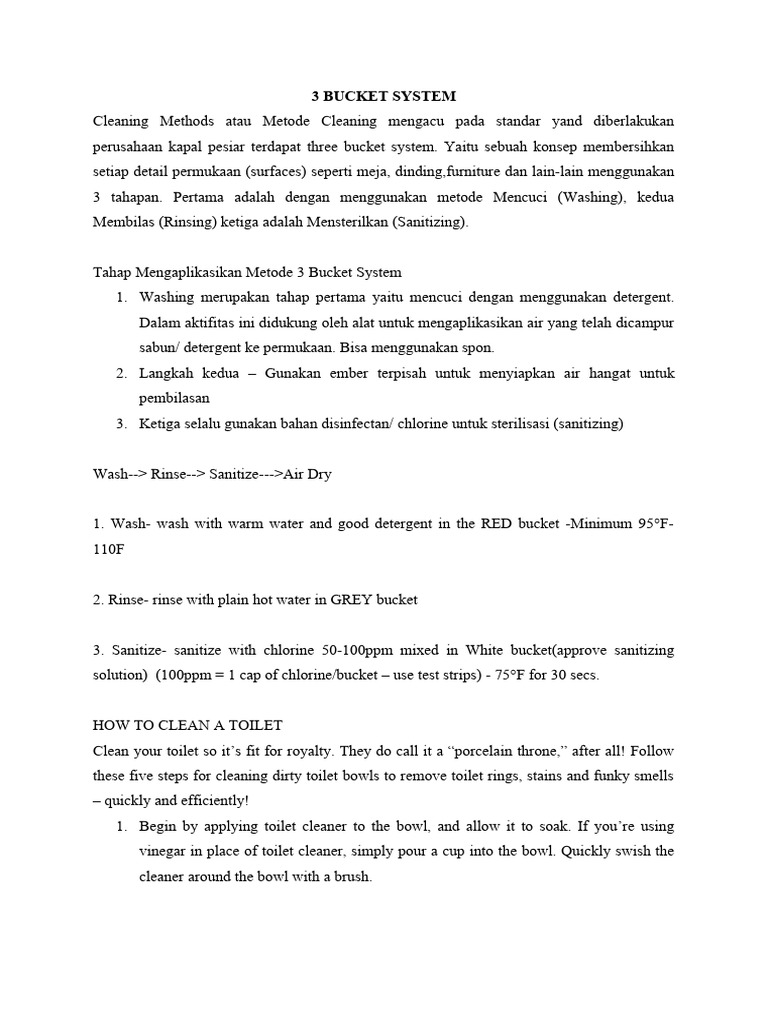 3 Bucket System | PDF | Personal Protective Equipment | Public Health
