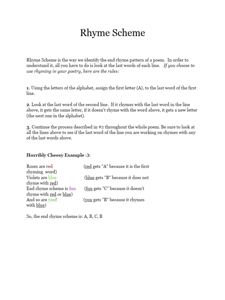 Rhyme Scheme | PDF | Poetry