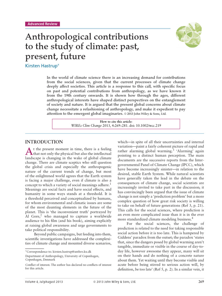 Anthropologists & Climate Change | PDF | Anthropology | Franz Boas