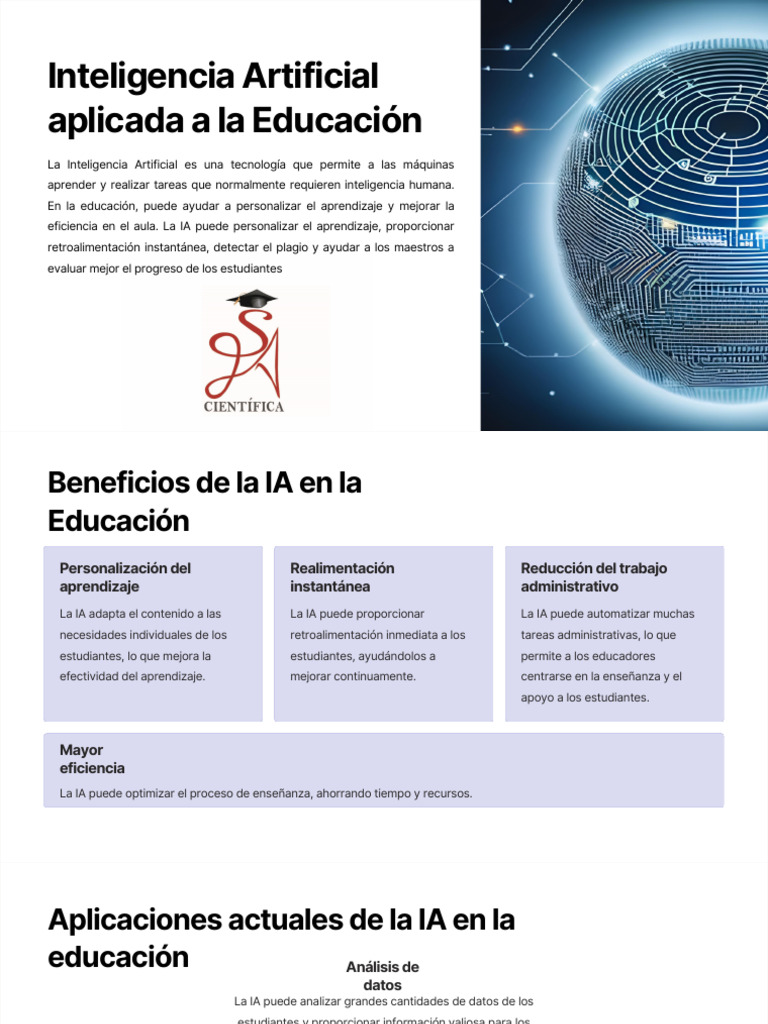 Inteligencia Artificial Aplicada A La Educación | PDF | Inteligencia artificial | Inteligencia ...