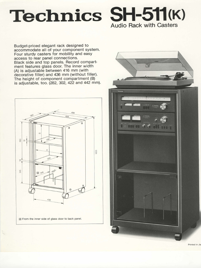Technics SH-511 Audio Rack with Casters | PDF