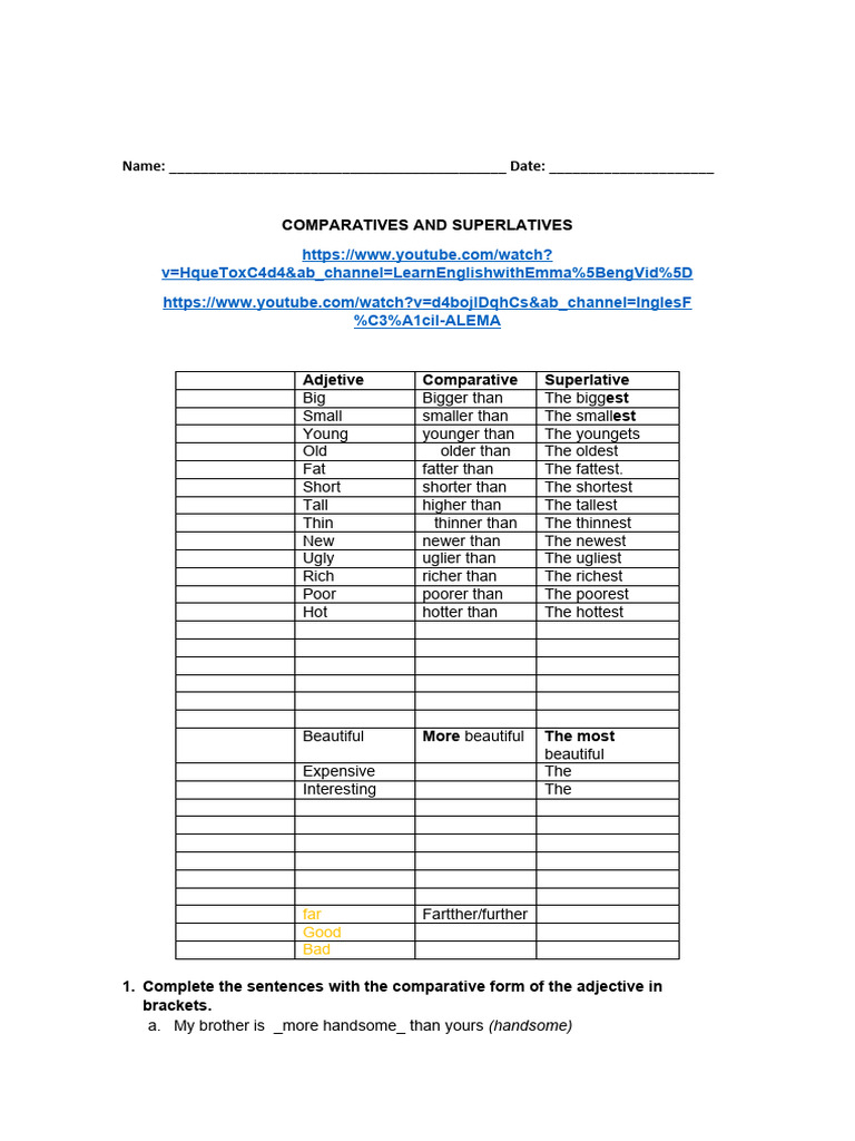 English Comparatives & Superlatives | PDF | Semantic Units | Linguistic Morphology