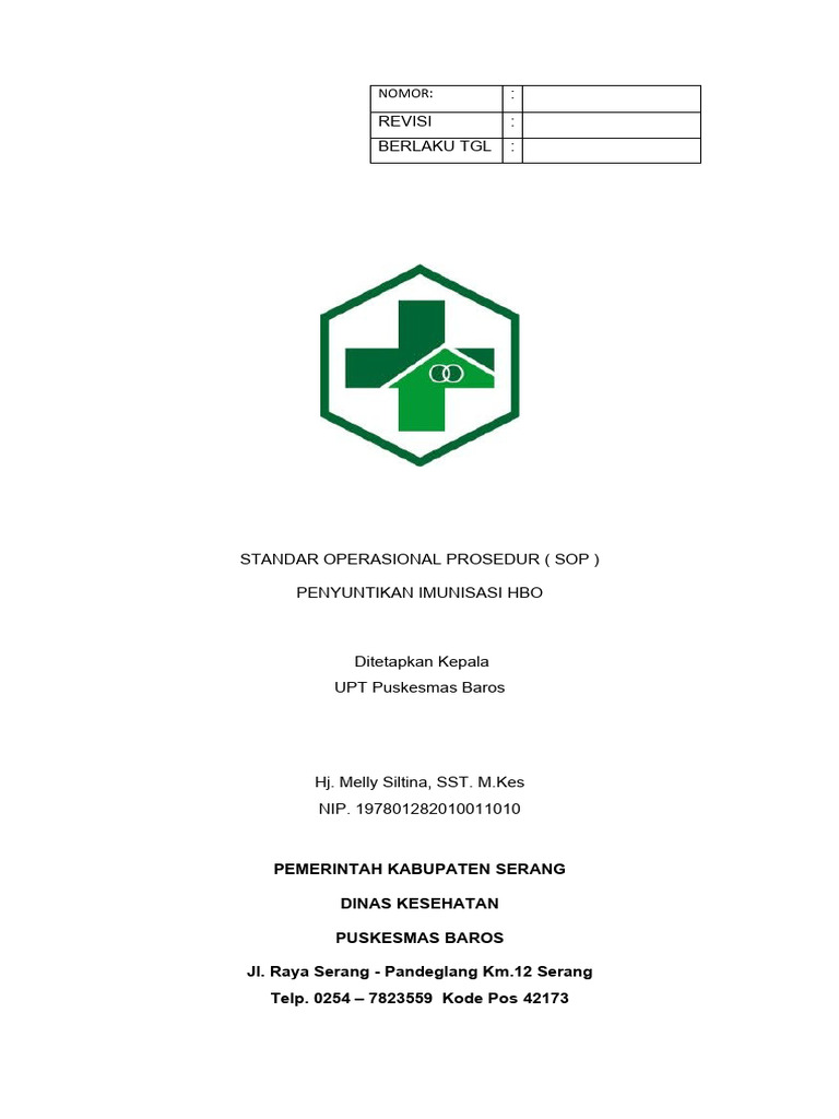 Prosedur Penyuntikan Imunisasi HB0 | PDF