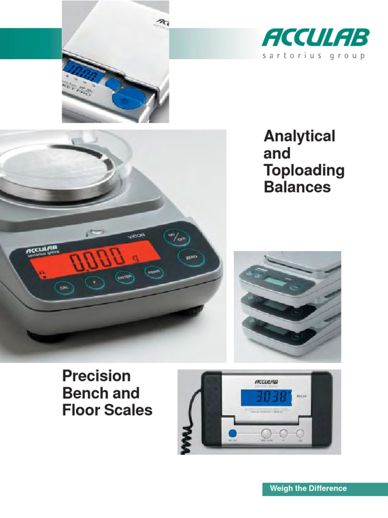 Catalogo Balanzas Acculab Series | PDF | Weight | Weighing Scale