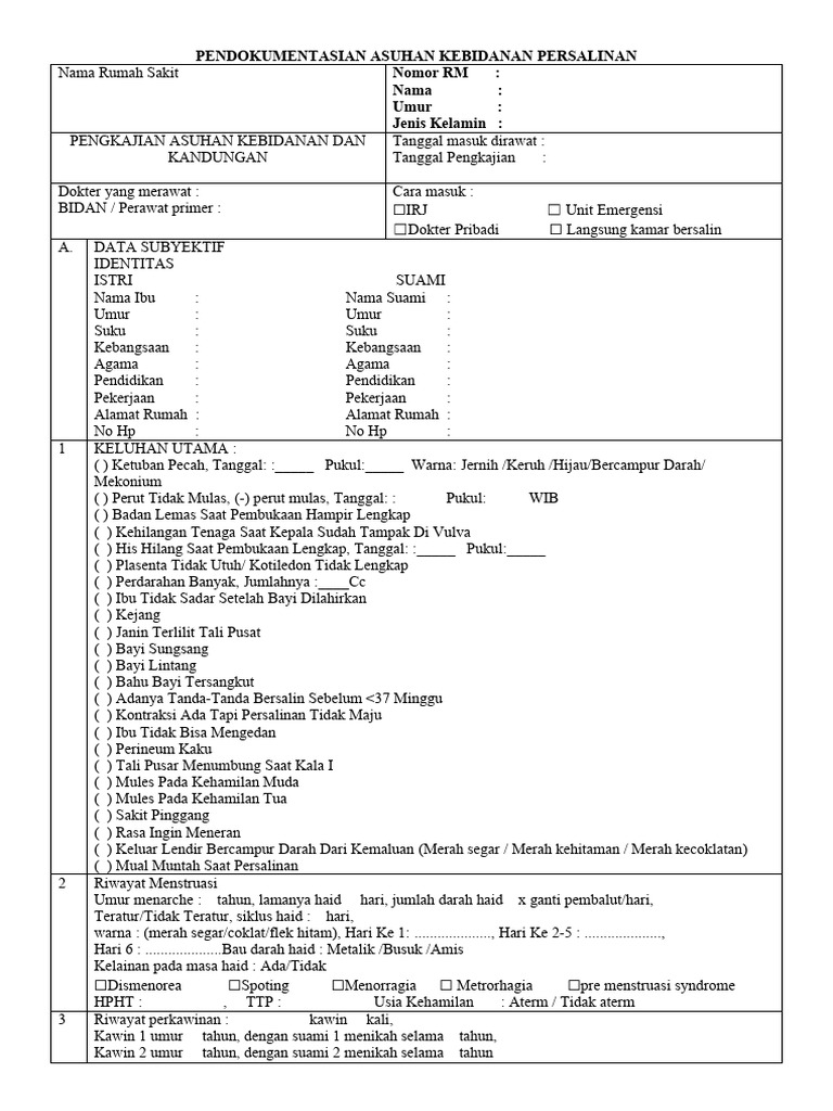 Format Askeb Persalinan Profesi Bidan | PDF