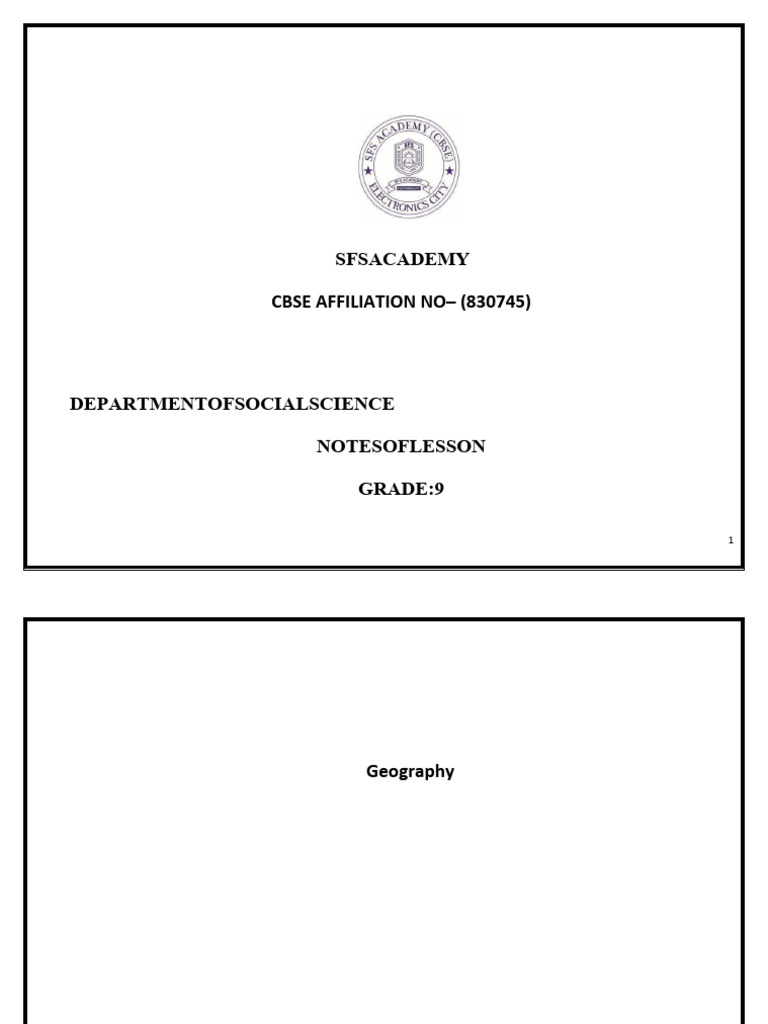 Grade 9 Social Science Compiled Notes | PDF | Plate Tectonics | Monsoon