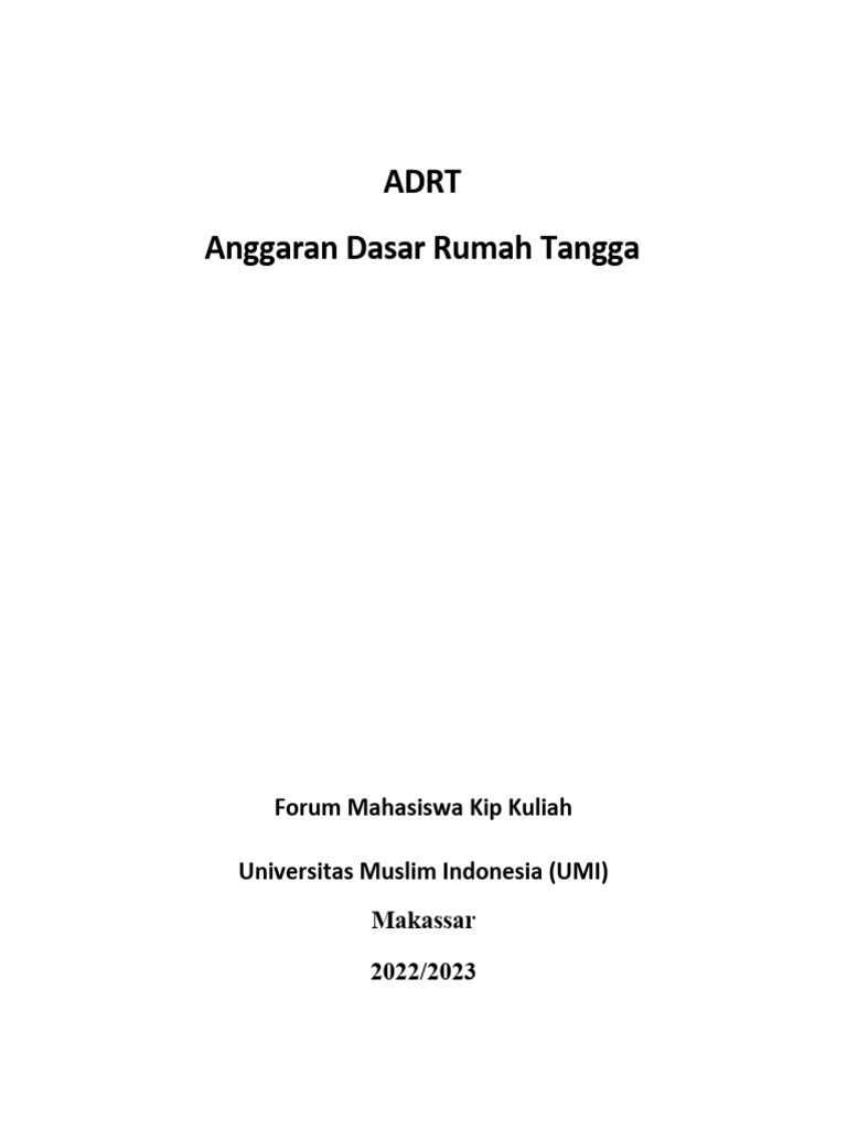 Adrt Kip Kuliah Umi | PDF | Karier & Perkembangan | Pengelolaan Keuangan & Uang