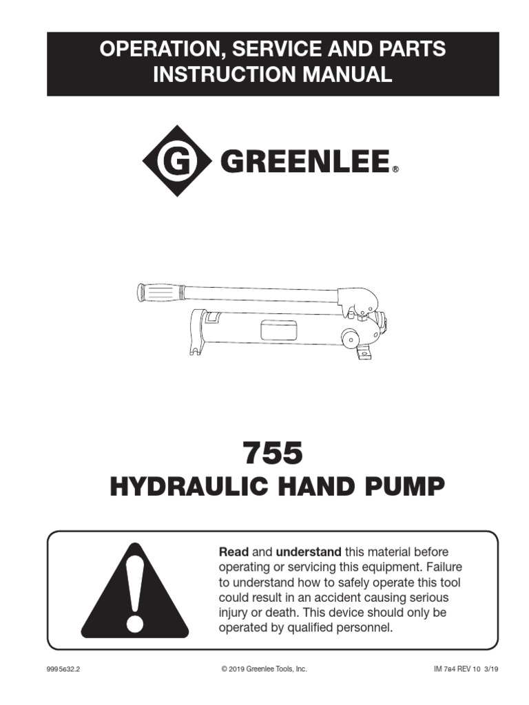 755 Hydraulic Pump Manual | PDF | Pump | Petroleum Reservoir