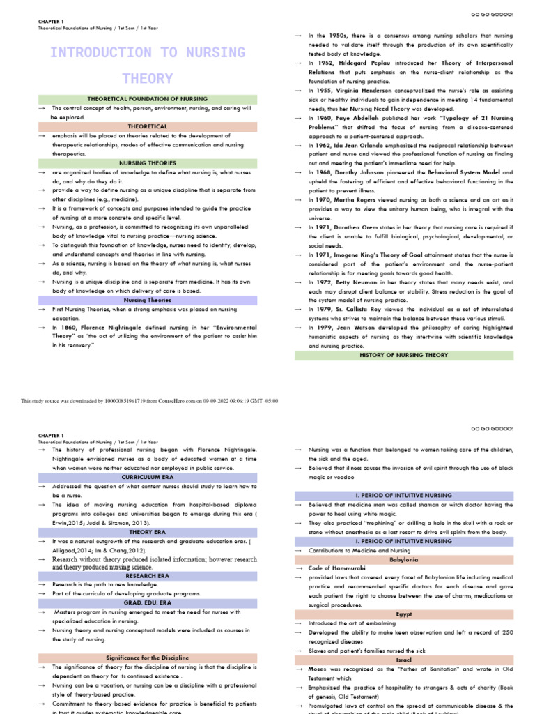 TFN Nursing Theories | PDF | Nursing | Medicine