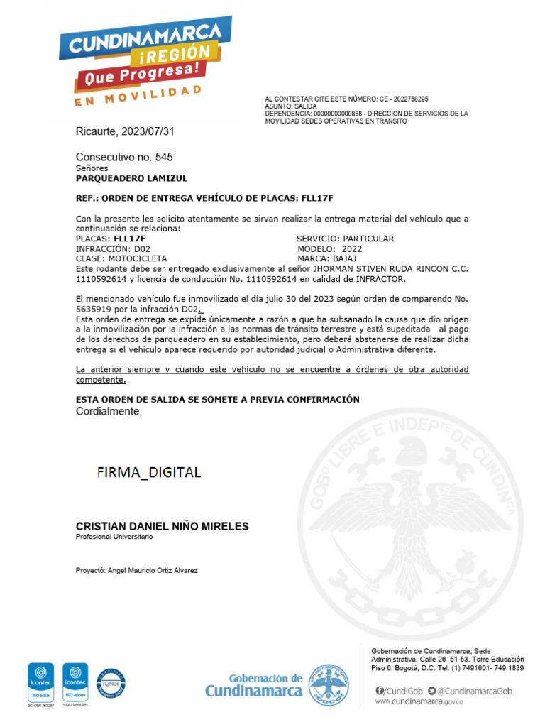 Salida de Patios Ref. 545 | PDF