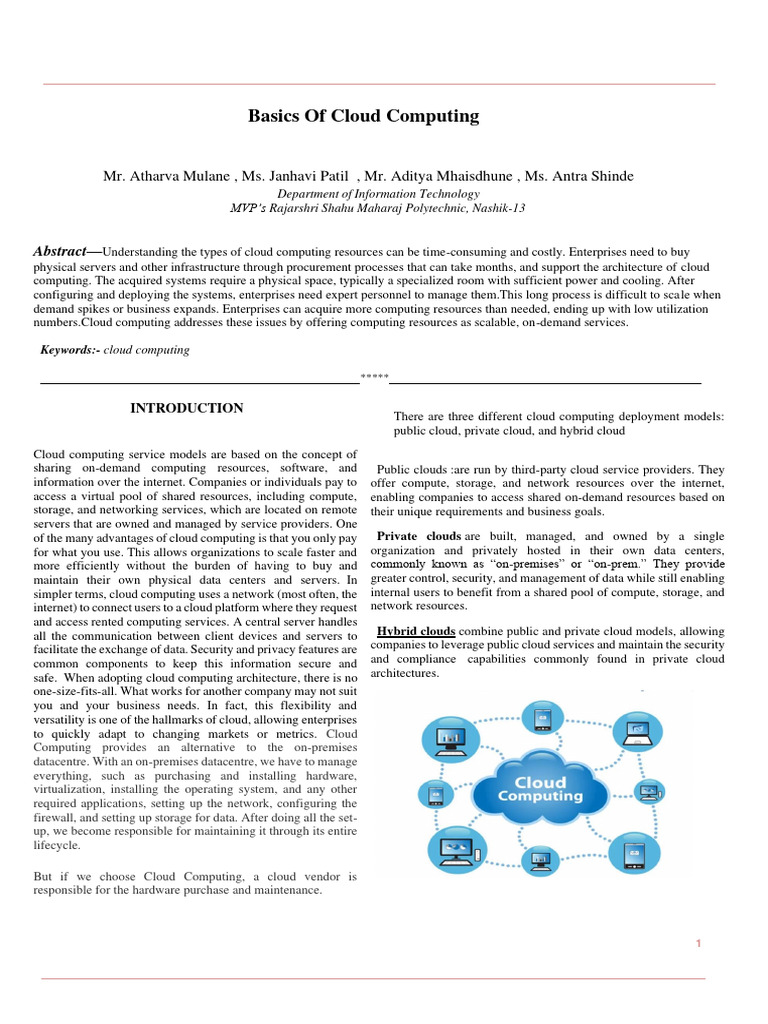 Basics of Cloud Computing | Download Free PDF | Cloud Computing | Computing