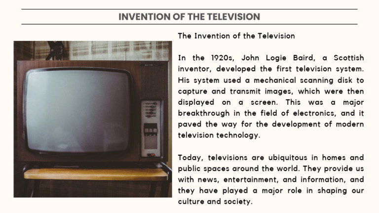 INVENTION OF Television (1) | PDF