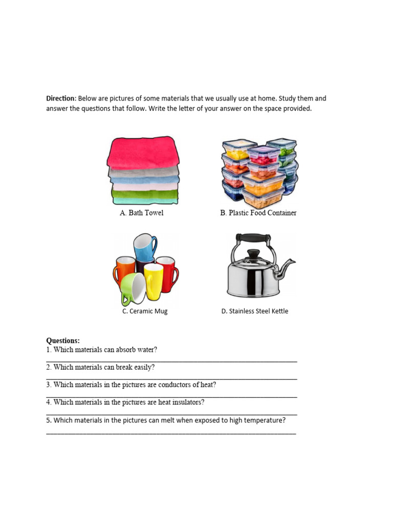 Activity Sheets 2021 | PDF | Foods | Materials