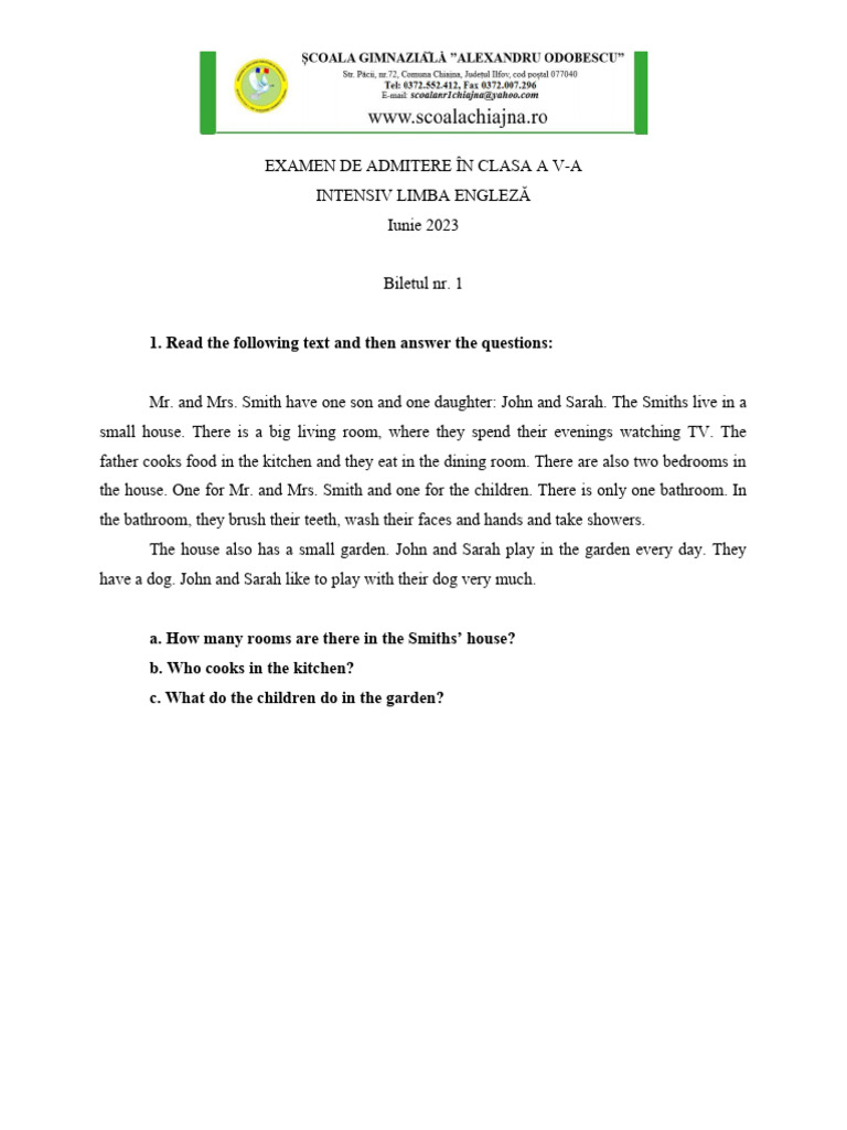 Bilete Etapa I | PDF