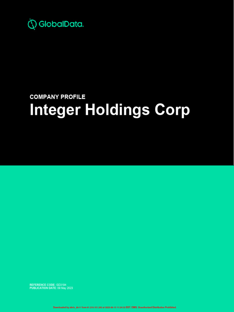 Integer Holdings Corp Company Profile | PDF | Revenue | Gross Margin