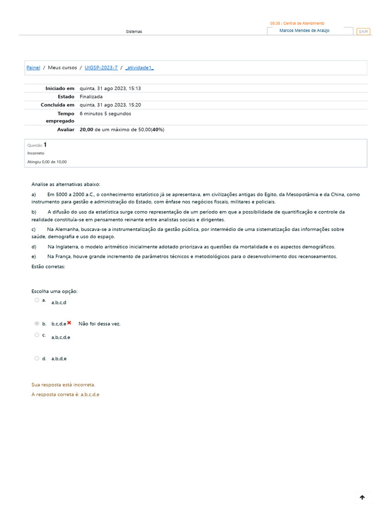 Atividade1 - Revisão Da Tentativa | PDF | Teoria | Empiricismo