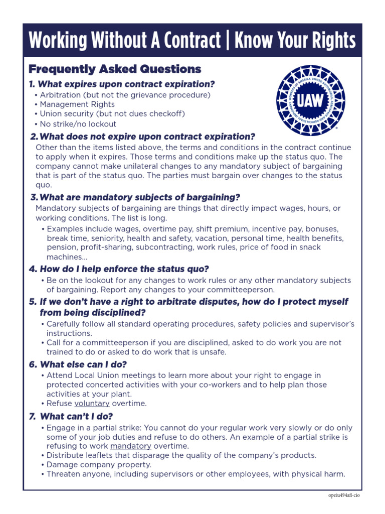 Working Without Contract FAQs | PDF