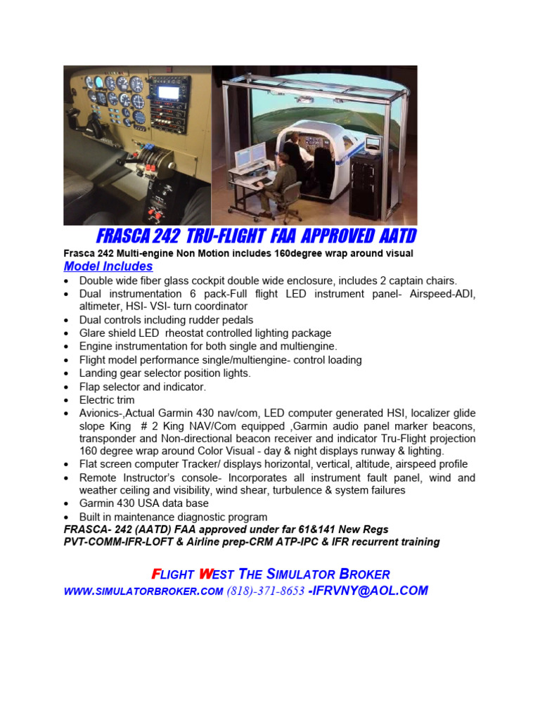 Frasca 242 AATD Flight Simulator | PDF | Business | Computers