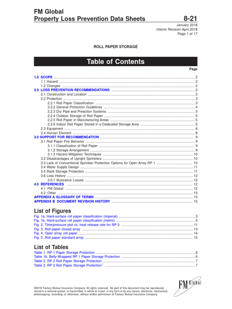 Roll Paper Storage Loss Prevention Guide | PDF | Fire Sprinkler System ...